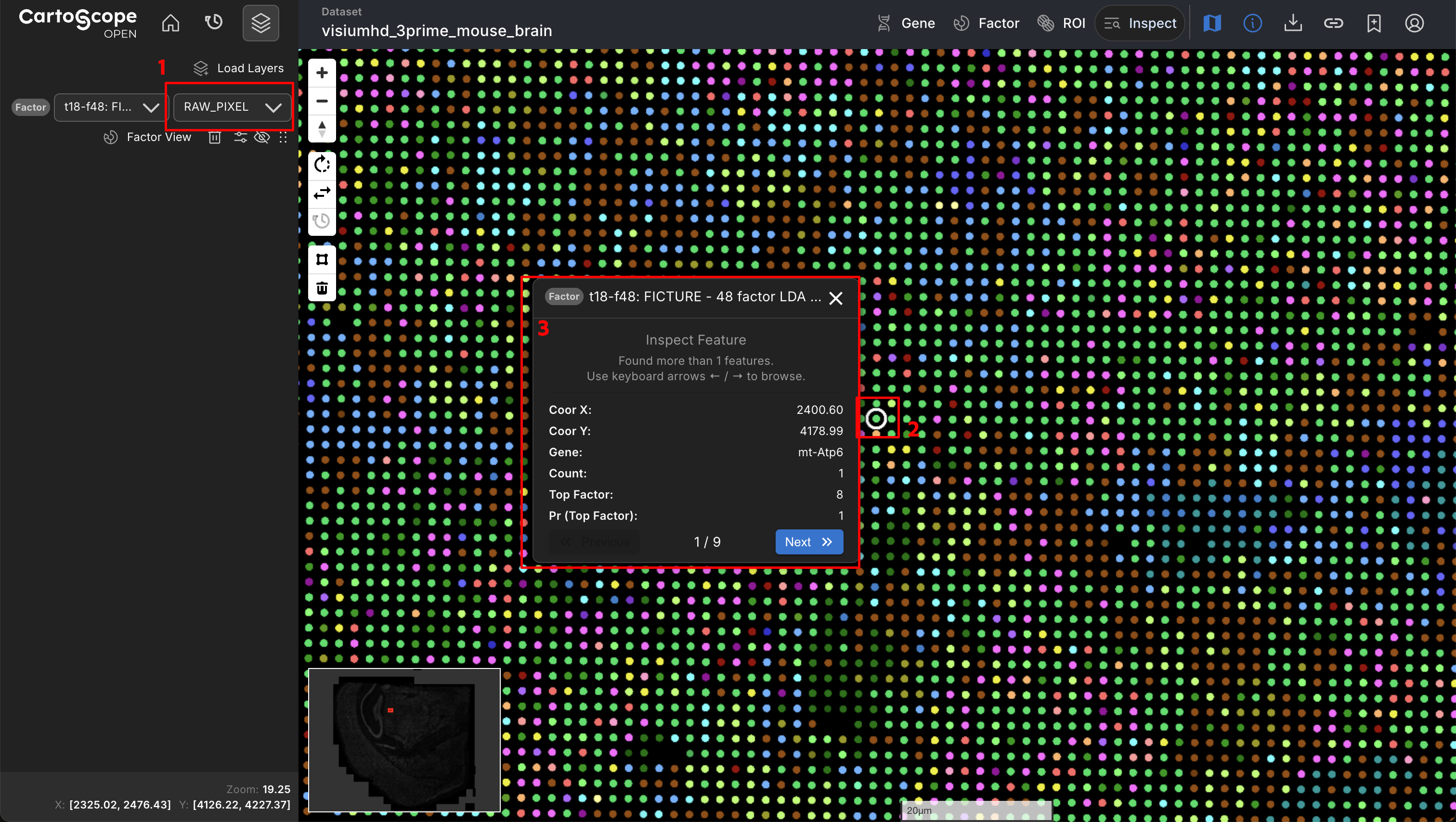 How to Inspect a Spot - CartoScope Documentation